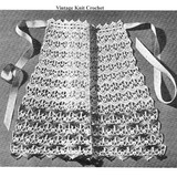Two Vintage Crochet Aprons Pattern, Lace Stitch with Ribbon Ties