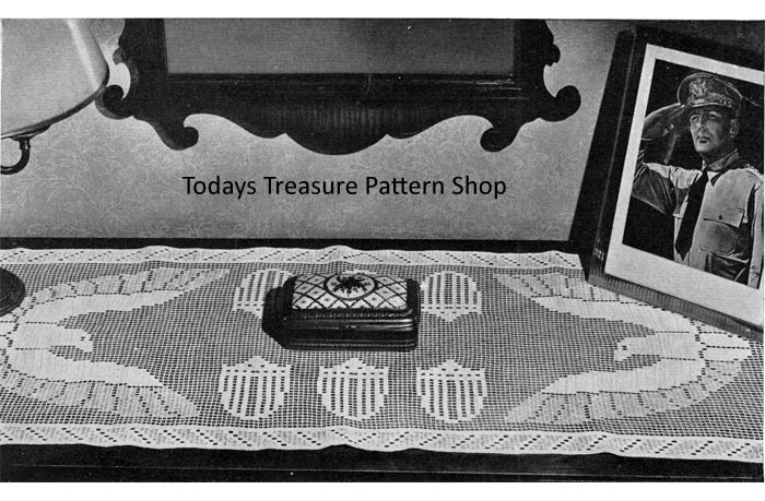 Filet Crochet American Eagle Runner Pattern - Vintage Knit Crochet ...