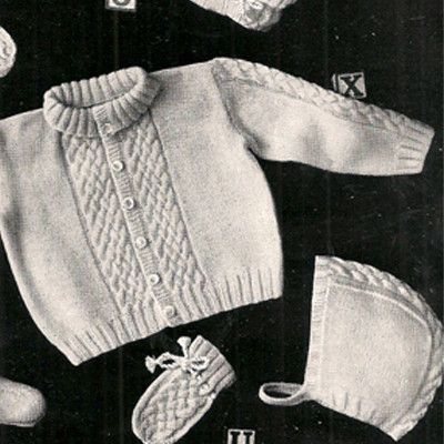 Baby Cable Layette Knit Pattern