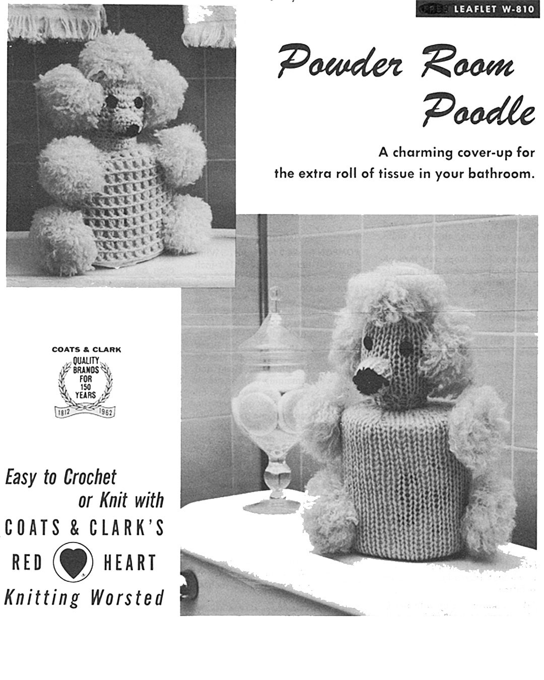 Doorknob Face Covers Crochet Pattern Vintage
