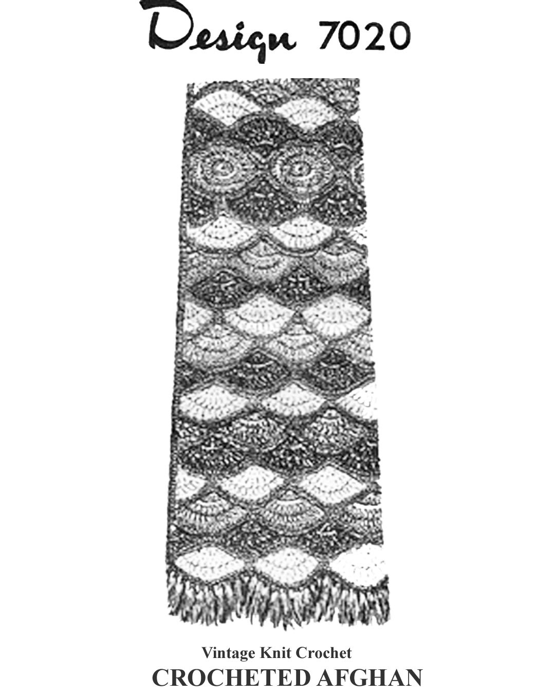 Crochet Shell Medallion Afghan Pattern, Mail Order 594 from Laura Wheeler