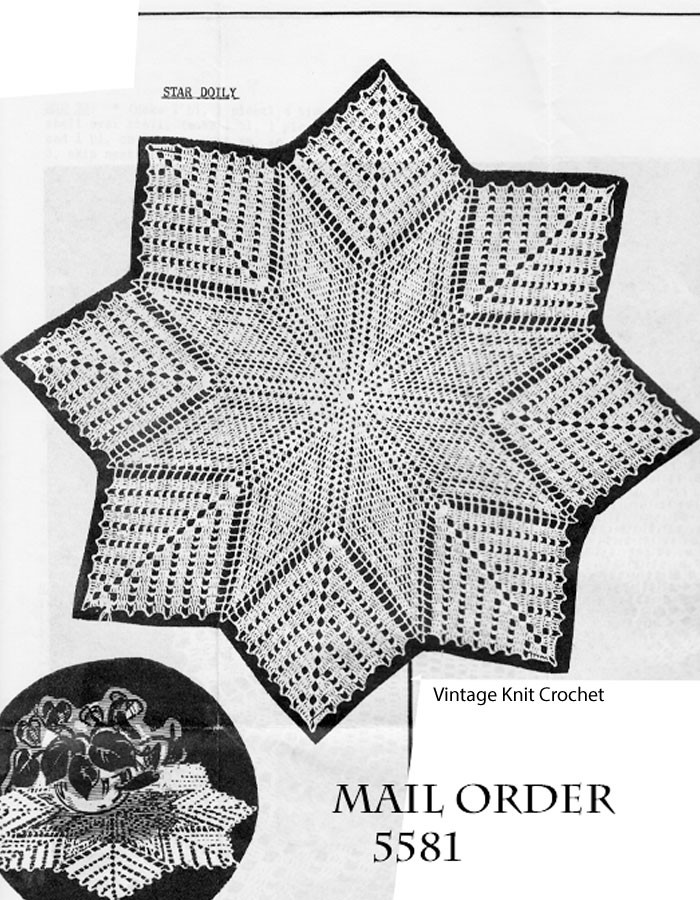 Crochet Pattern Eight Point Star Doily