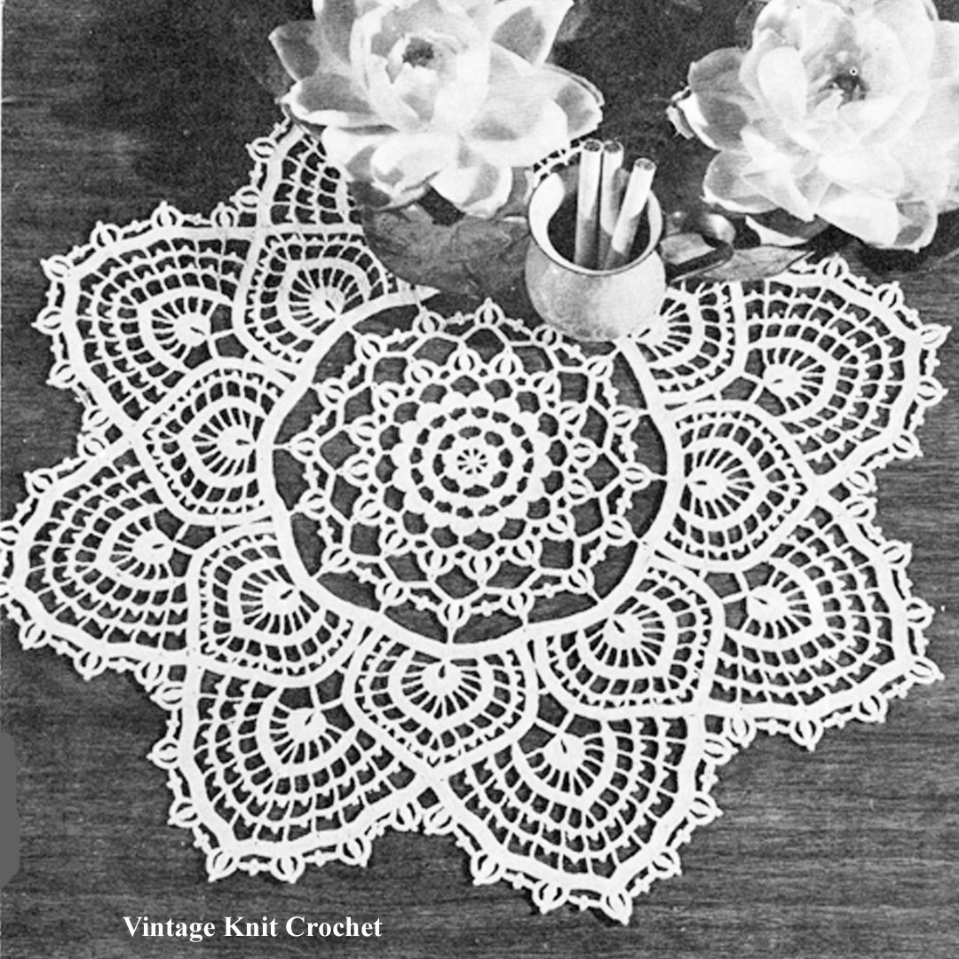 Lace Swirls Doily Crochet Pattern at 12 inches