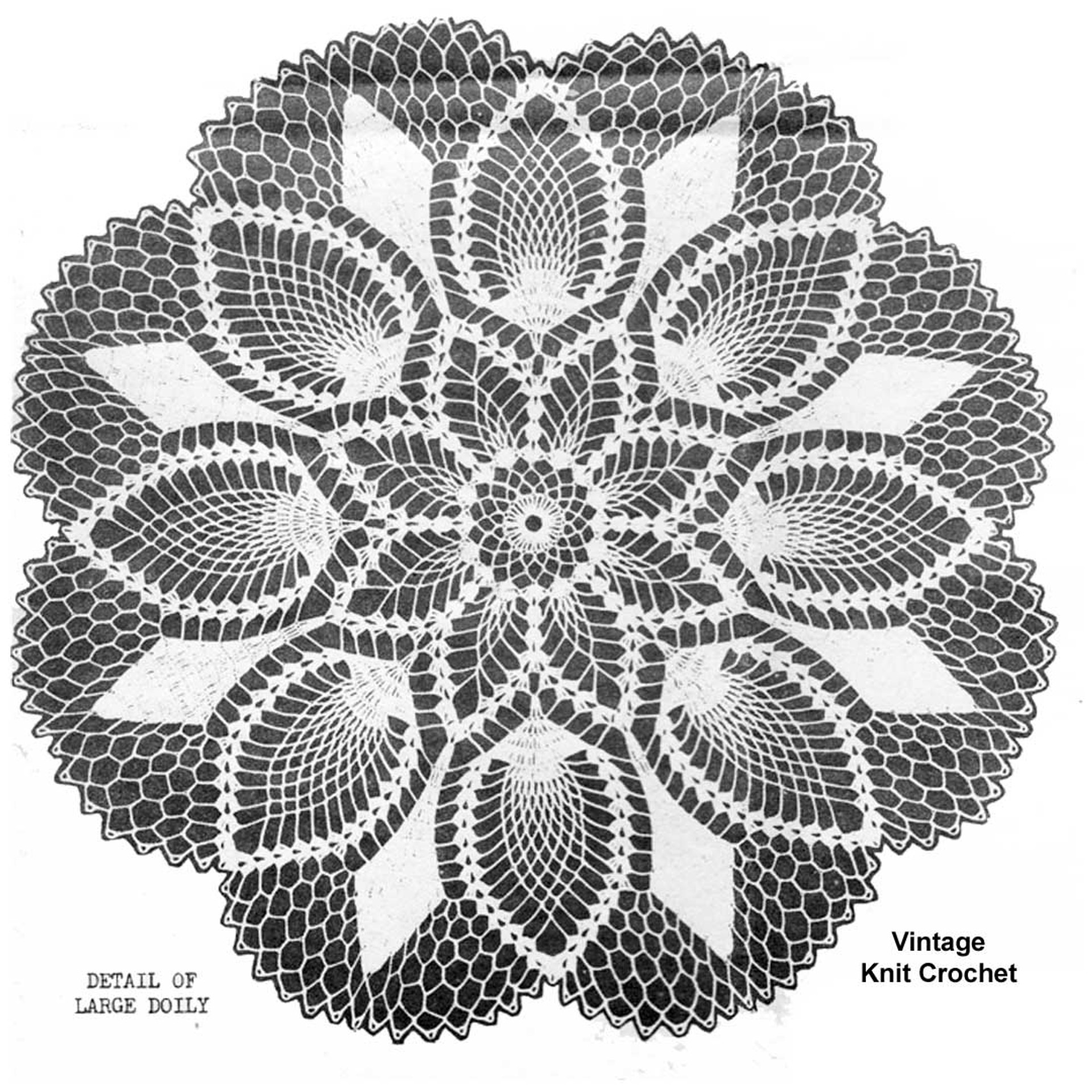 Square Crochet Pineapple Doily Pattern Centerpiece Design 529