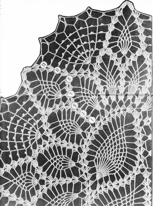 Crochet Pineapple Runner Scarf Mats Pattern American Weekly Design 3084