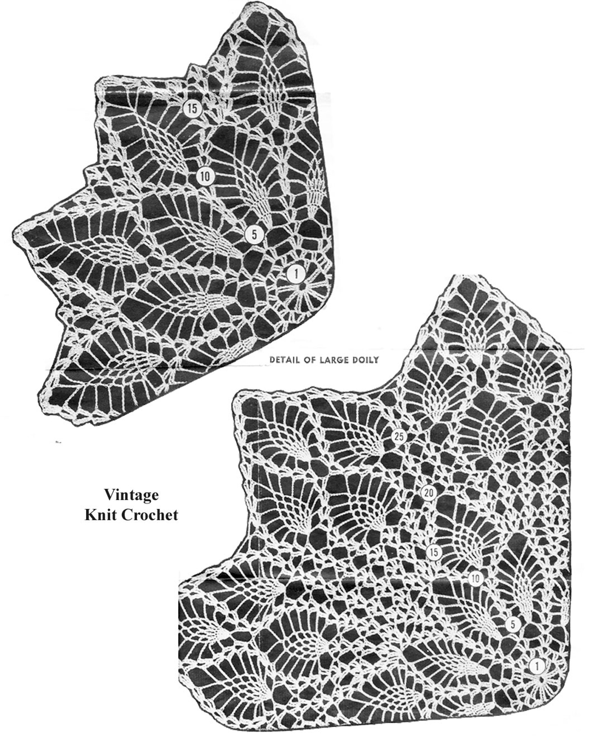 Crochet Doily Pattern Pineapple Star In Center And Border Measures 9 1