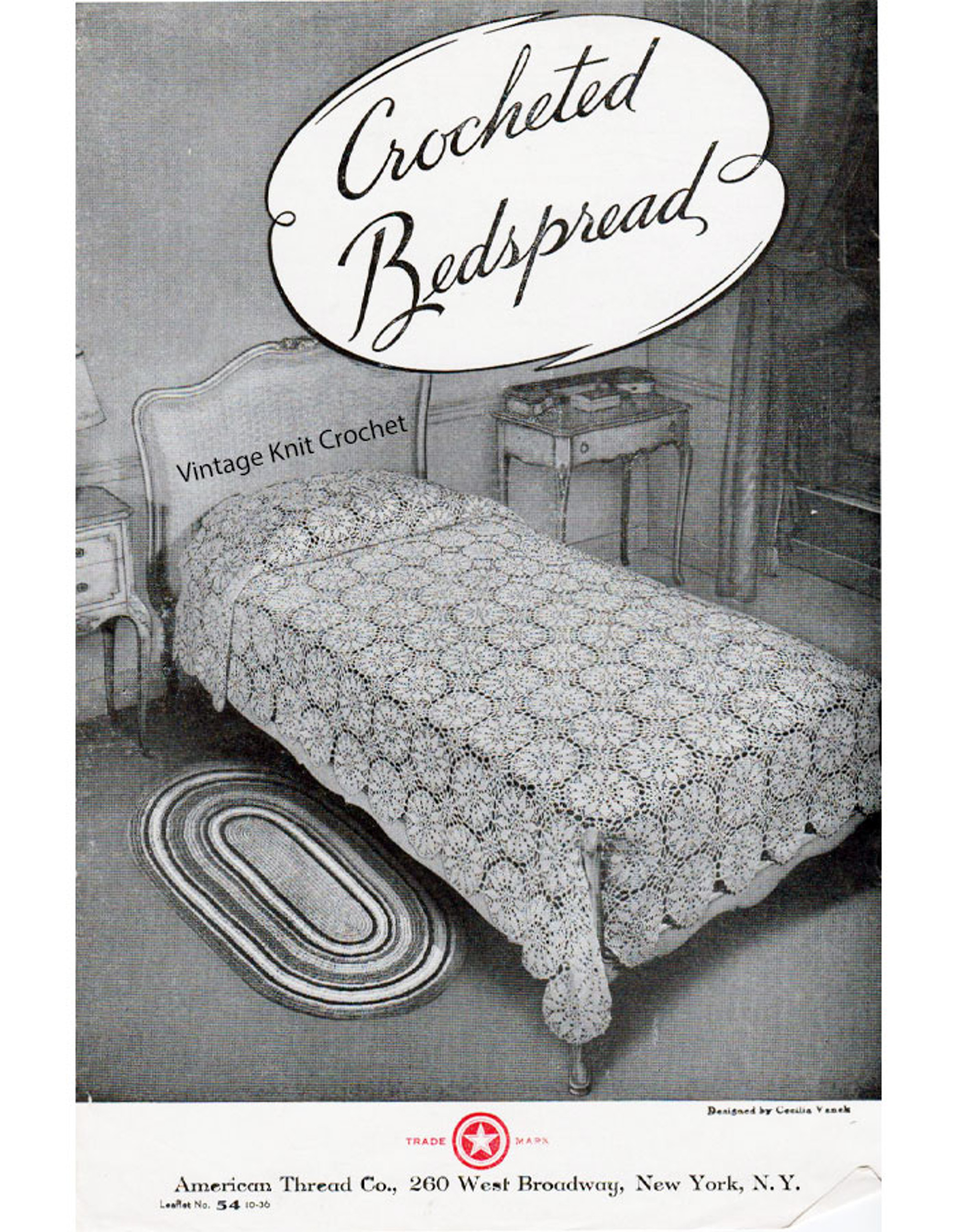 Crochet Bedspread Pattern No 206 Round Flower Medallions
