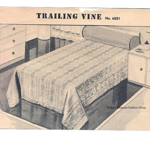 Vintage Bedspread Knitting Pattern, Easy Panels