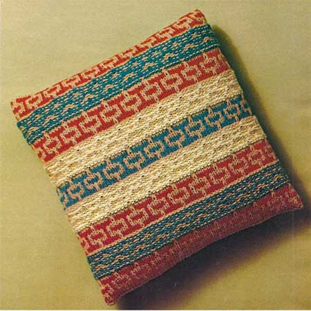 Knitted Pillow Pattern, 4 Geometric Designs