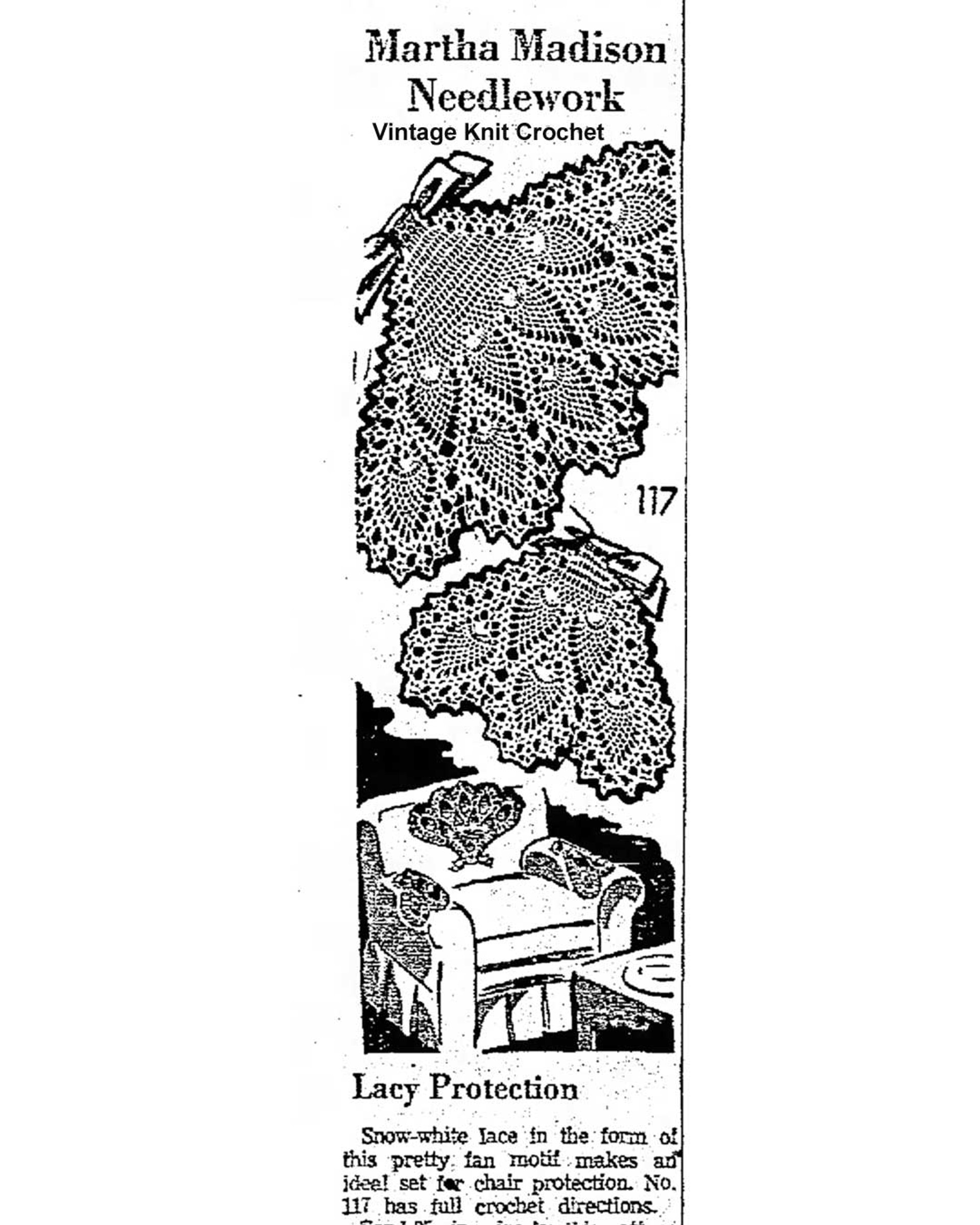 Pineapple Crochet Flower Basket Chair Set Mail Order Pattern 117