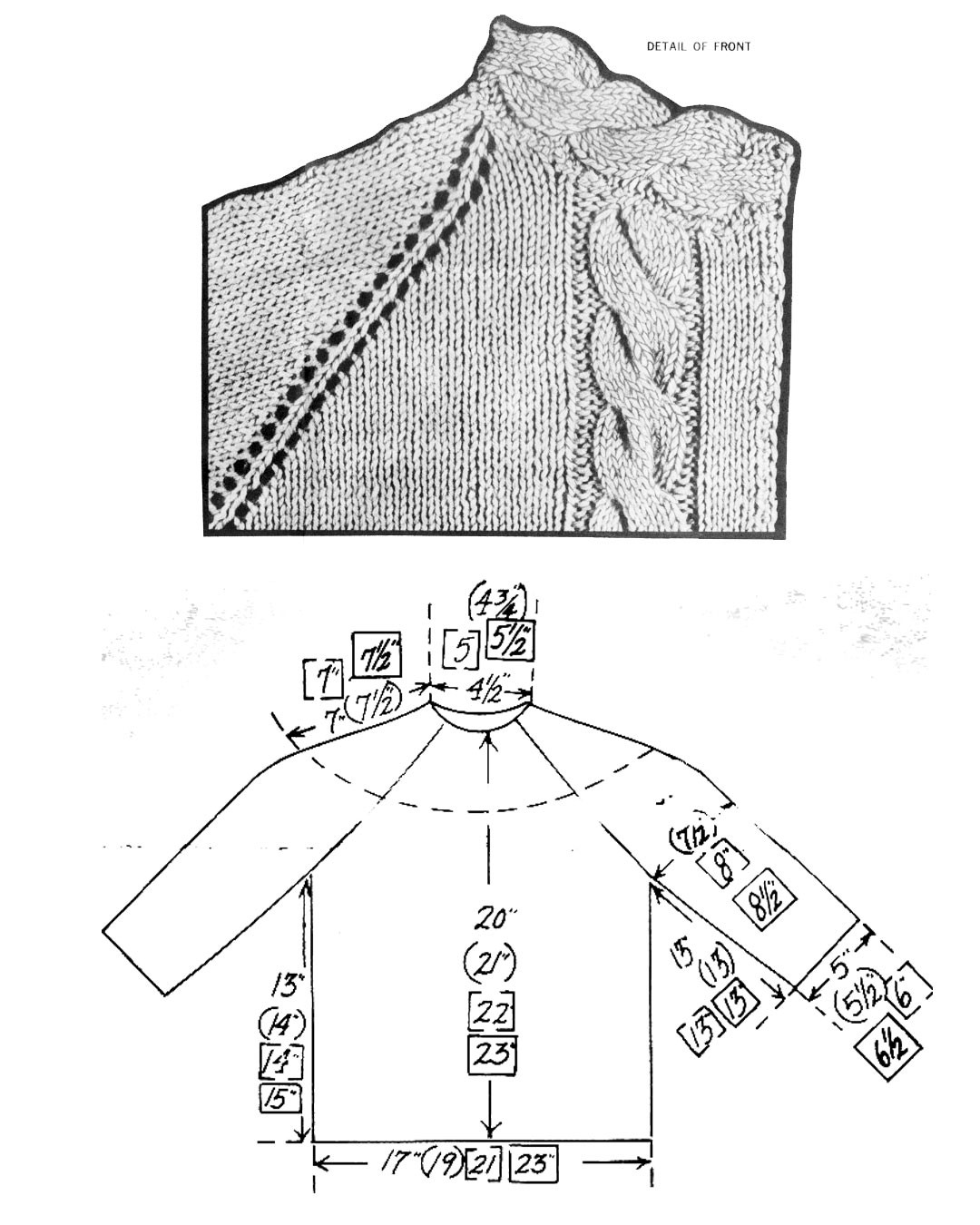 Knitted Jacket Pattern, Cable Trim, Mail Order Design 7051