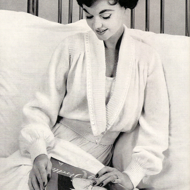 Long Sleeve Bed Jacket Knitting Pattern