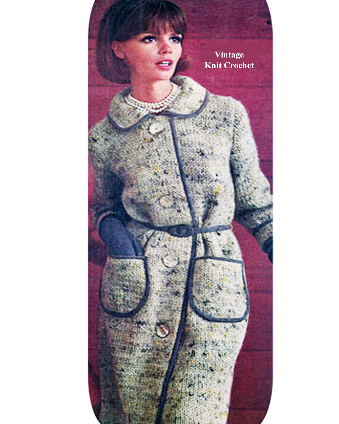 French Tweed Suit Knitting Pattern, Size 14-16-18