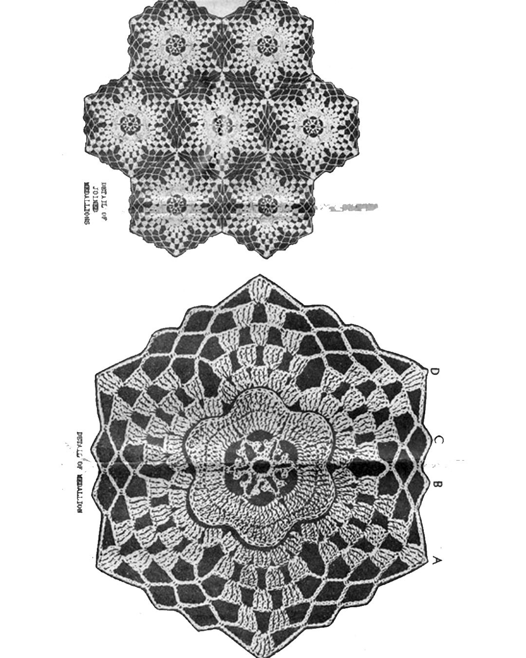 Morning Star Crochet Motif Medallion Tablecloth Bedspread Pattern ...