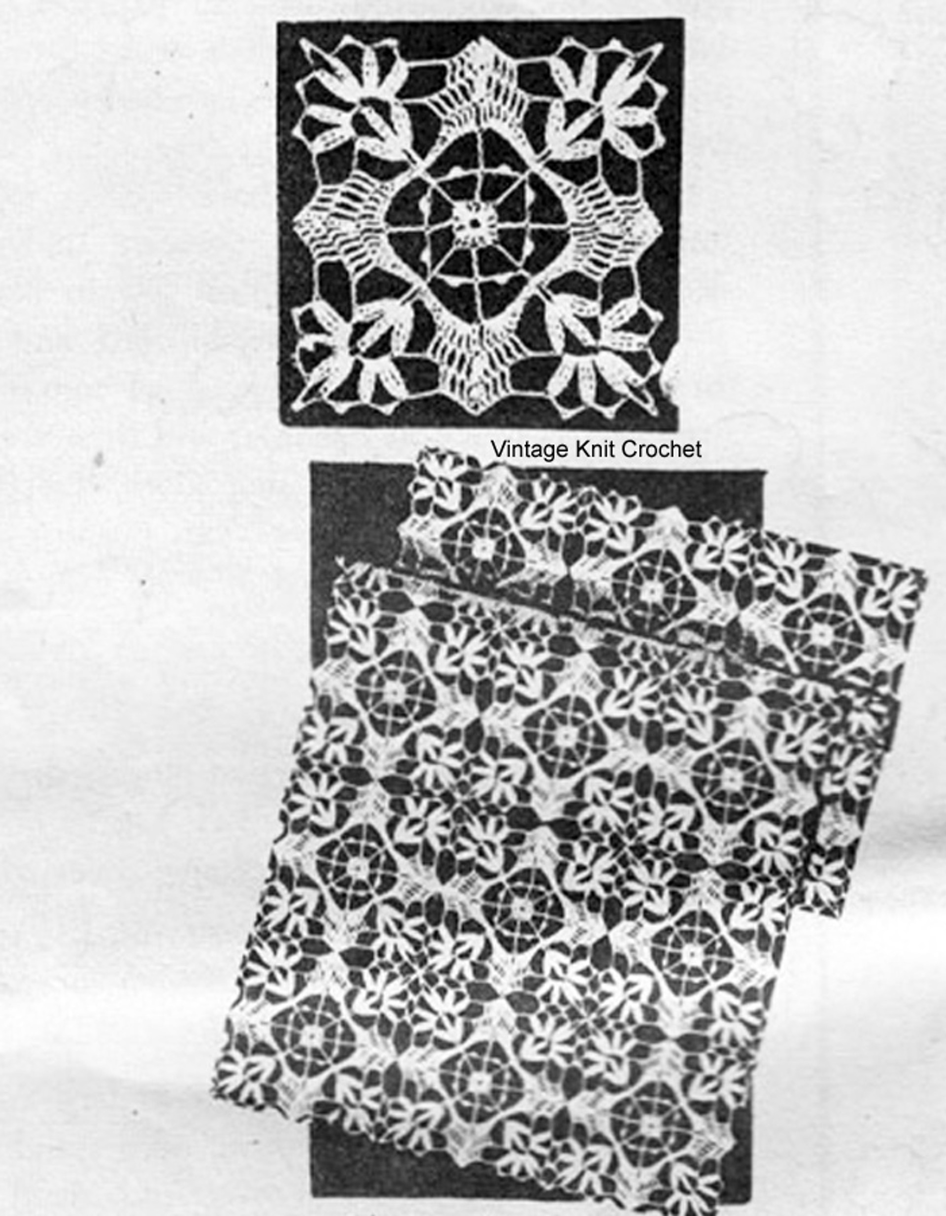 Crochet Square Pattern Tablecloth Bedspread Laura Wheeler 607 Mail Order