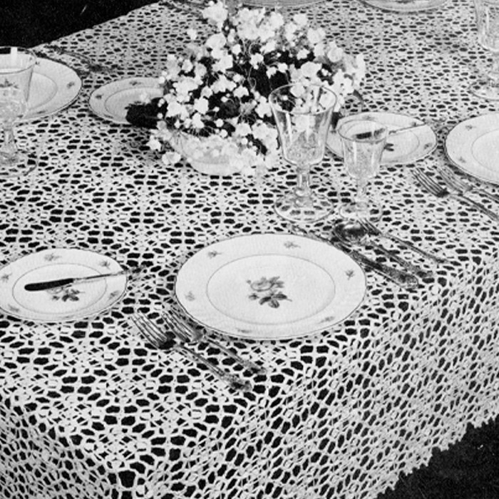 Wheat Motif Crochet Harvest Tablecloth PDF Pattern