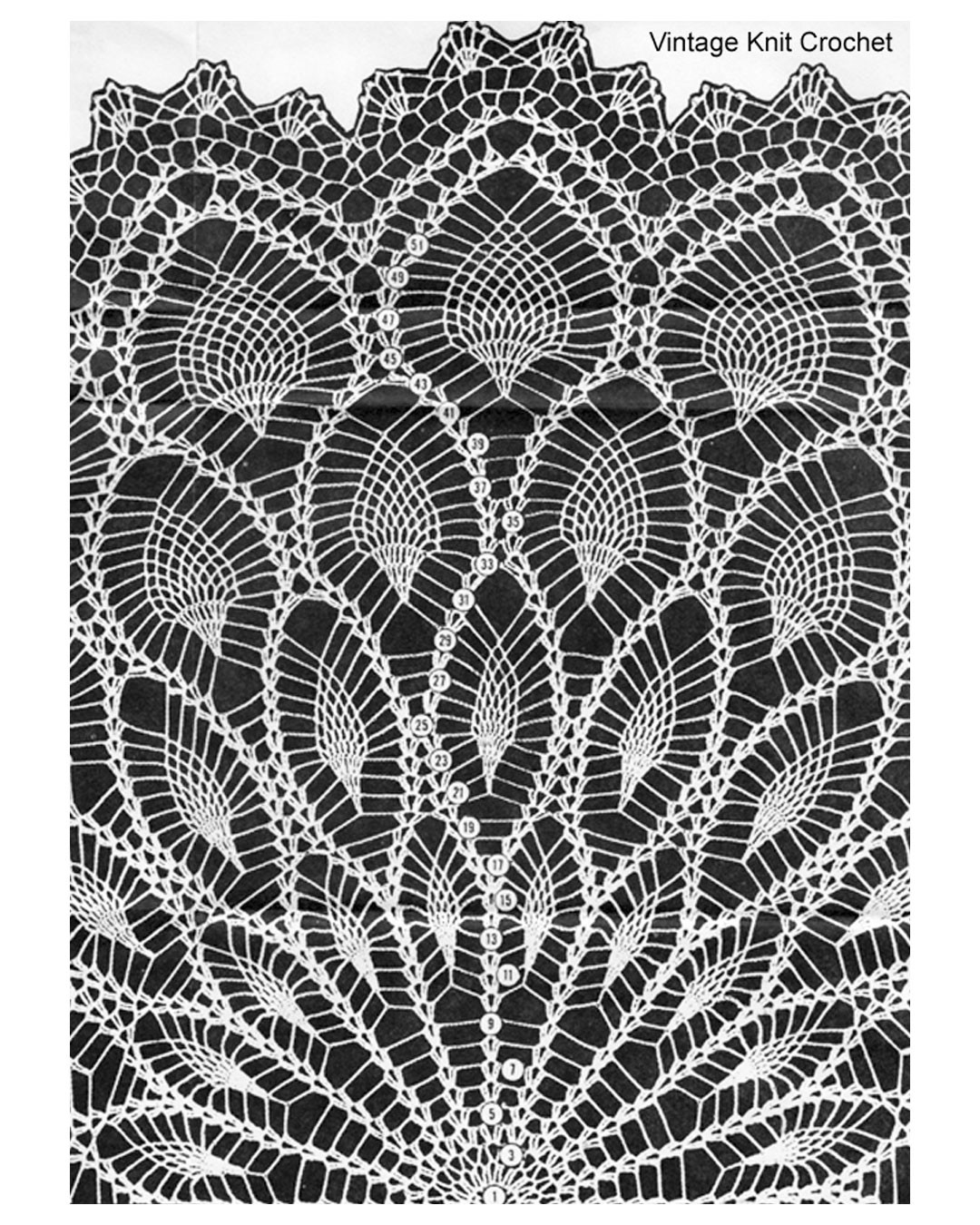 Crochet Pineapple Cloth Pattern, Round Tablecloth, Alice Brooks 7014 ...