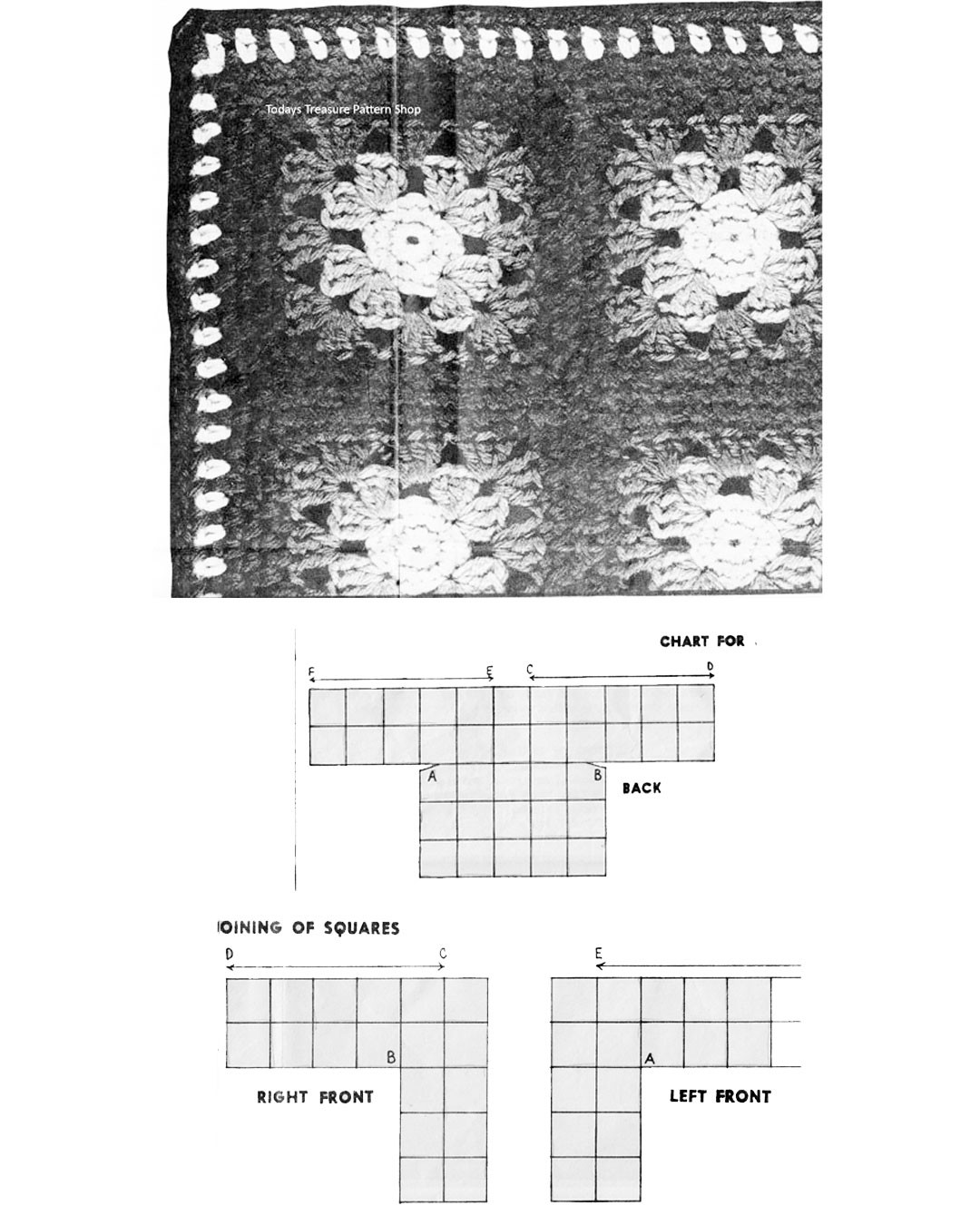 Crochet Granny Square Jacket Pattern Design 7000, Alice Brooks