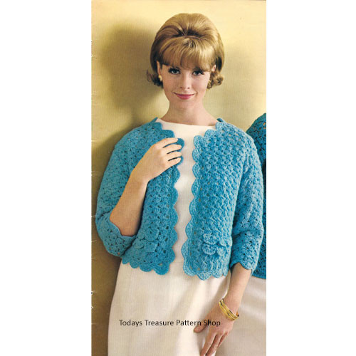 Simple Shell Crochet Jacket Pattern with Open Front