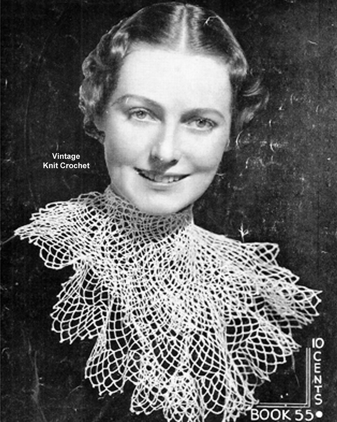 Crochet Jabot Pattern, Ruffled Lace, Vintage 1930s