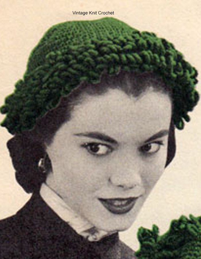 Crochet Hat Pattern, Drawstring Bag, loop stitch trim