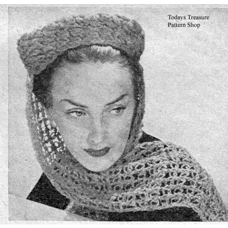 Vintage Crochet Pillbox Hat Pattern, Ribbon Button Trim