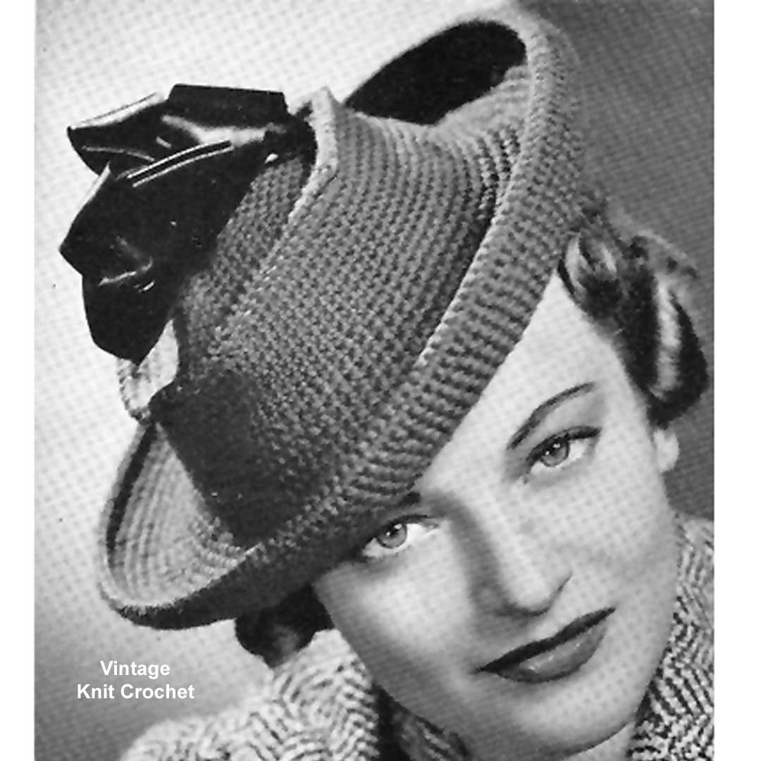 Vintage Crochet Bowler Hat Pattern, Jeannette Styles Design