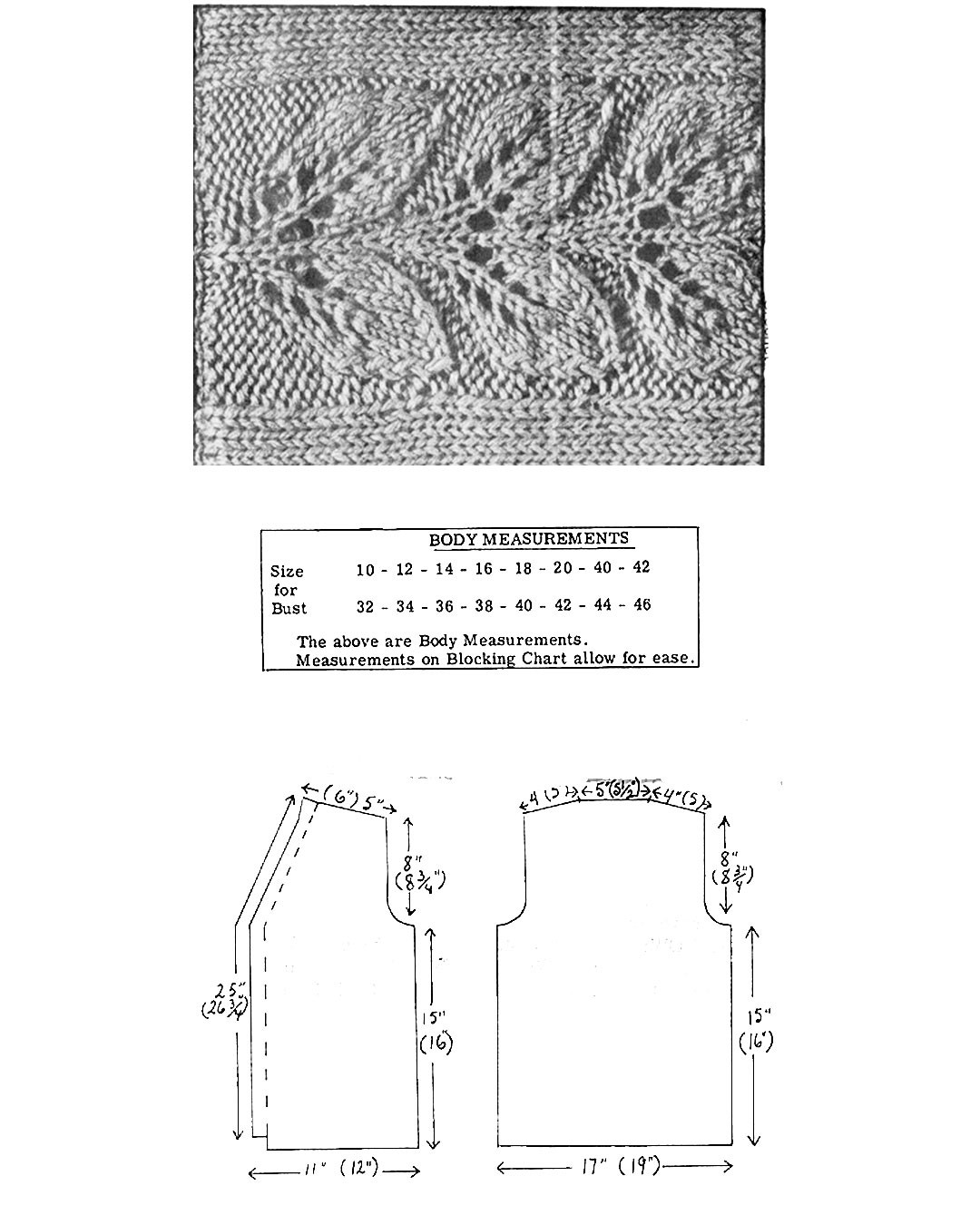 Knitted Vest Pattern, Leaf Motif, Mail Order Design 657, Laura Wheeler
