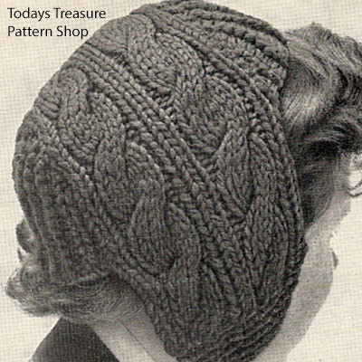 Girls Knitted Jibber Cable Hat Pattern - Vintage Knit Crochet Pattern Shop