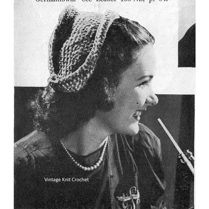 Easy Dutch Cap Crochet Pattern, Vintage 1944