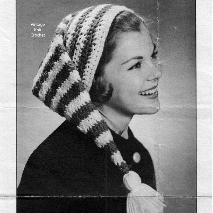 Long Crochet Stocking Cap Pattern P.C. 1059
