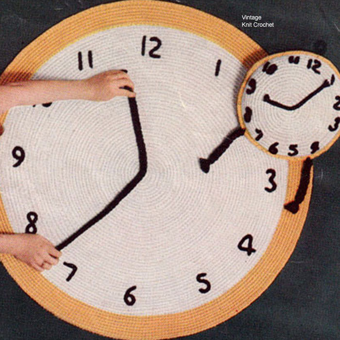 Crochet Childs Clock Rug Pattern