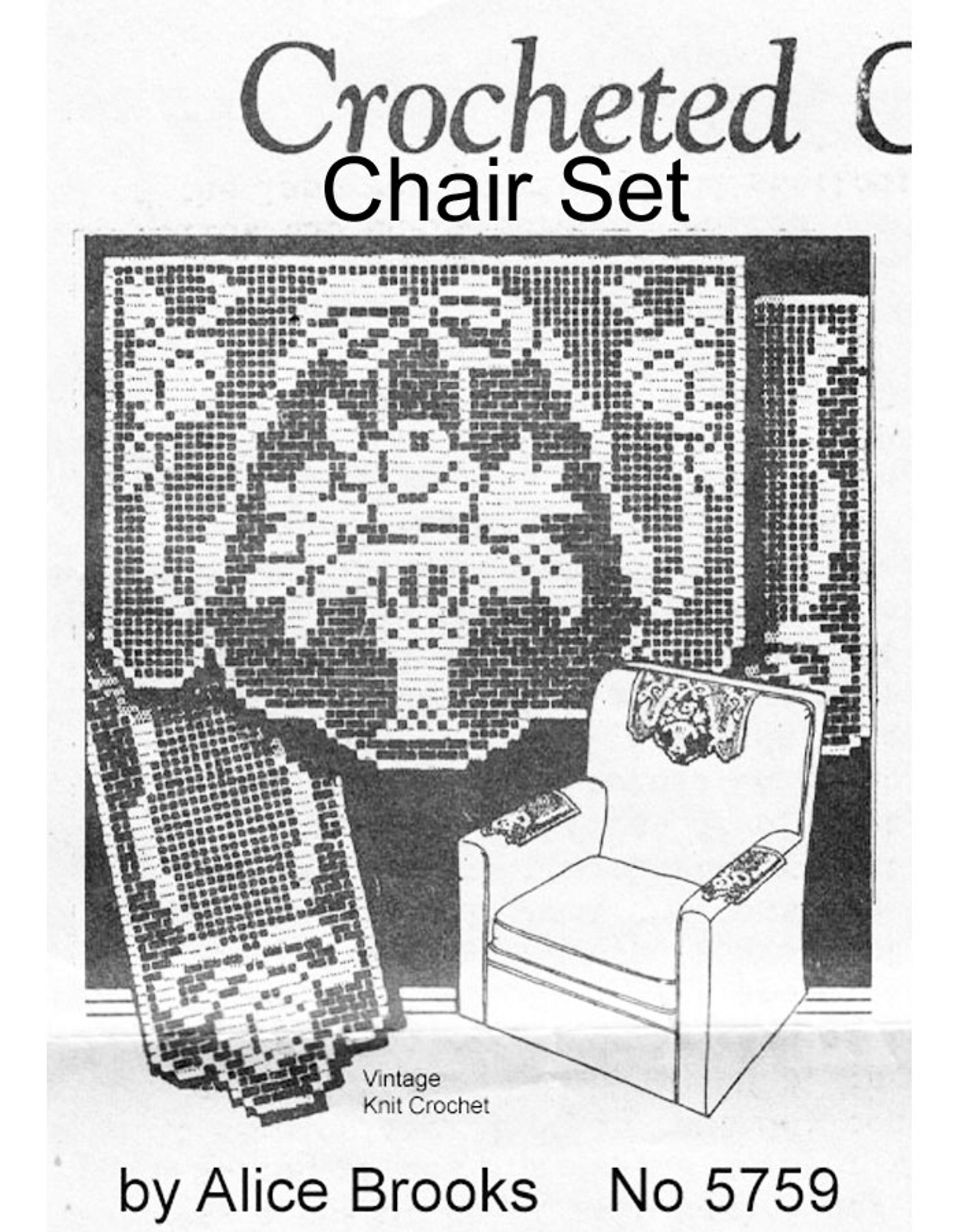 Filet Crochet Flower Basket Doily Pattern Mail Order 5759