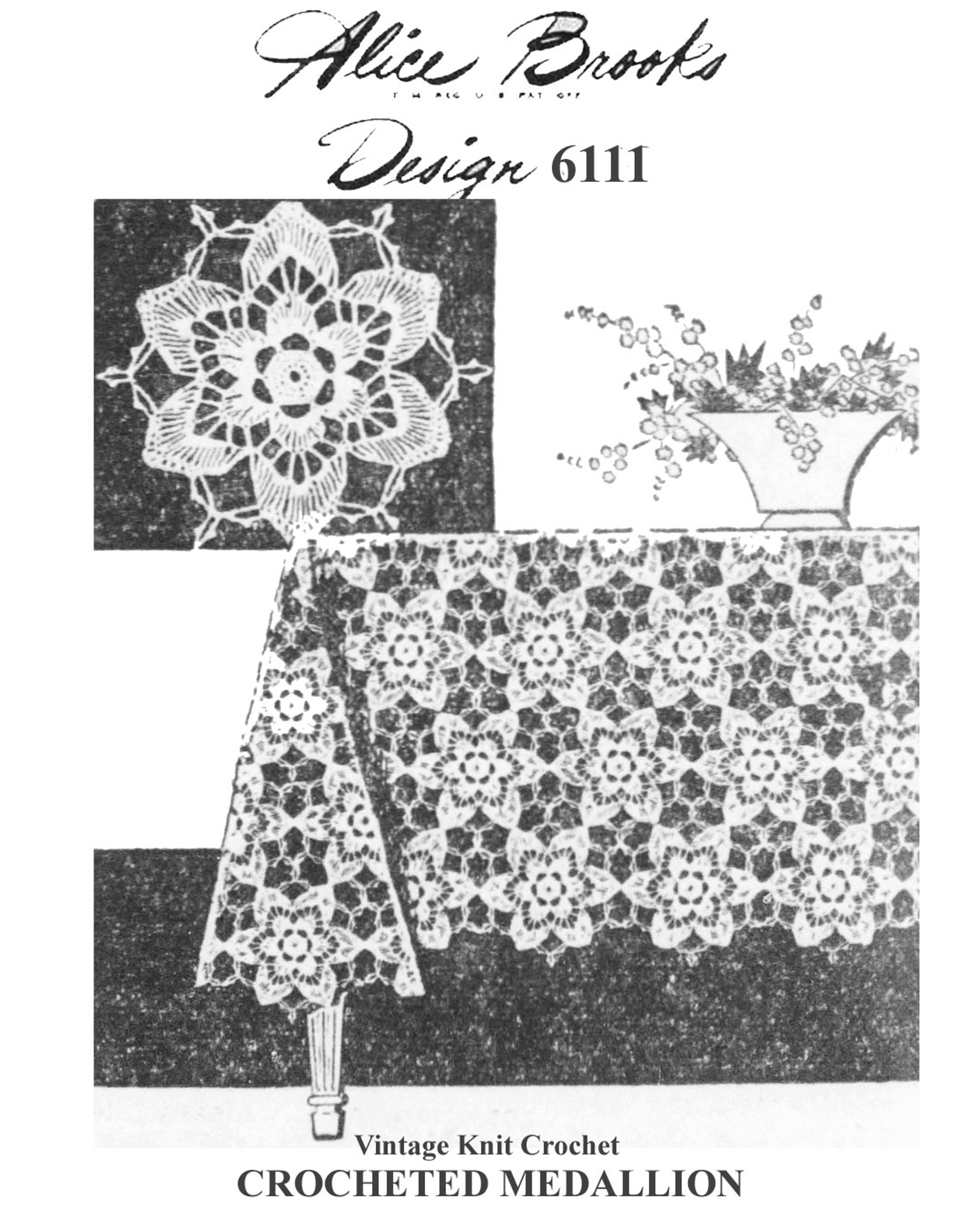Crochet Tablecloth Pattern Star Medallions Alice Brooks 7082 Mail