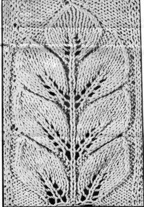 Knitted Oval Rug Pattern, Raised Leaf, Alice Brooks Design 7413