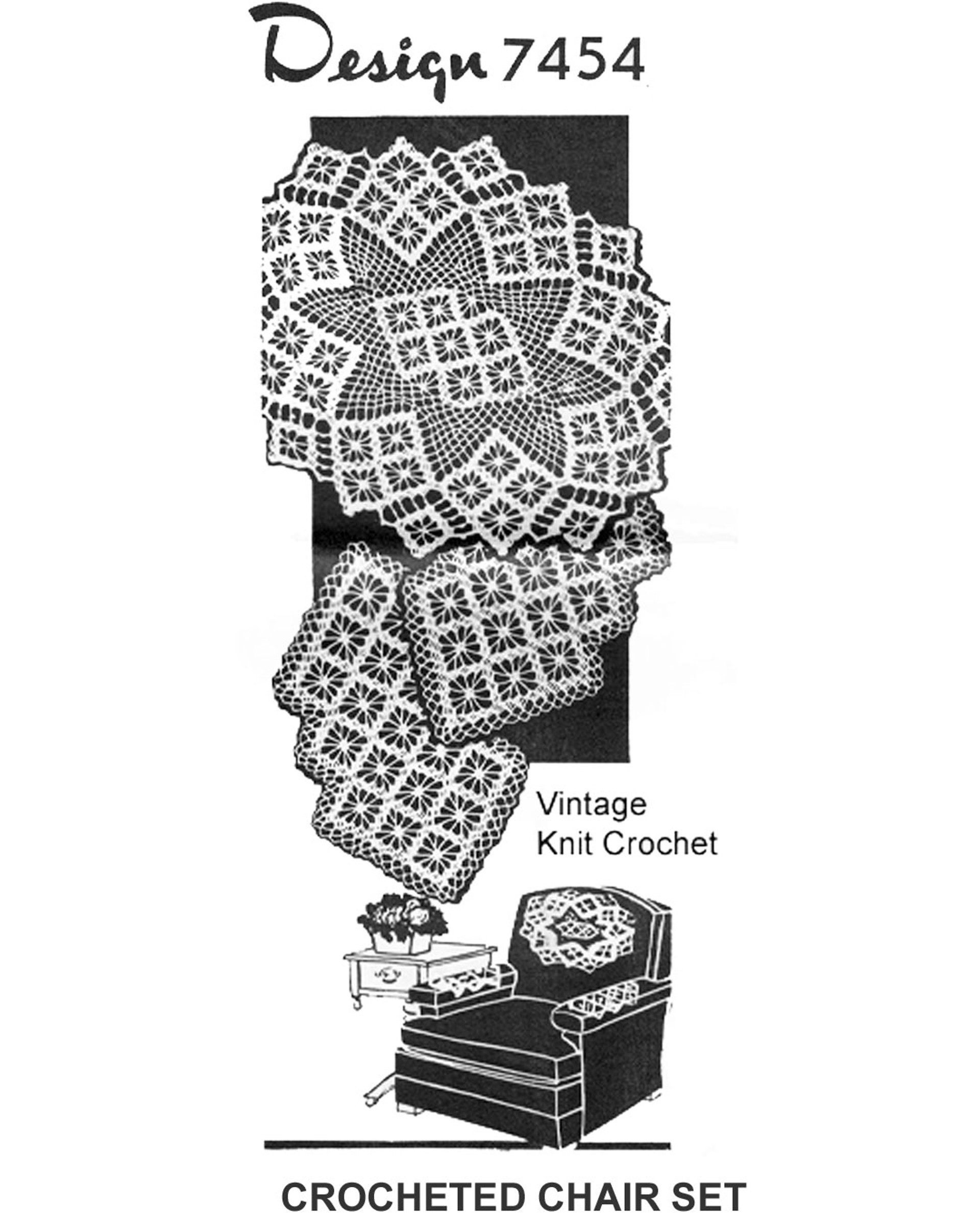 Crochet Bluebird Doily Chair Set Pattern Laura Wheeler 942 Mail Order