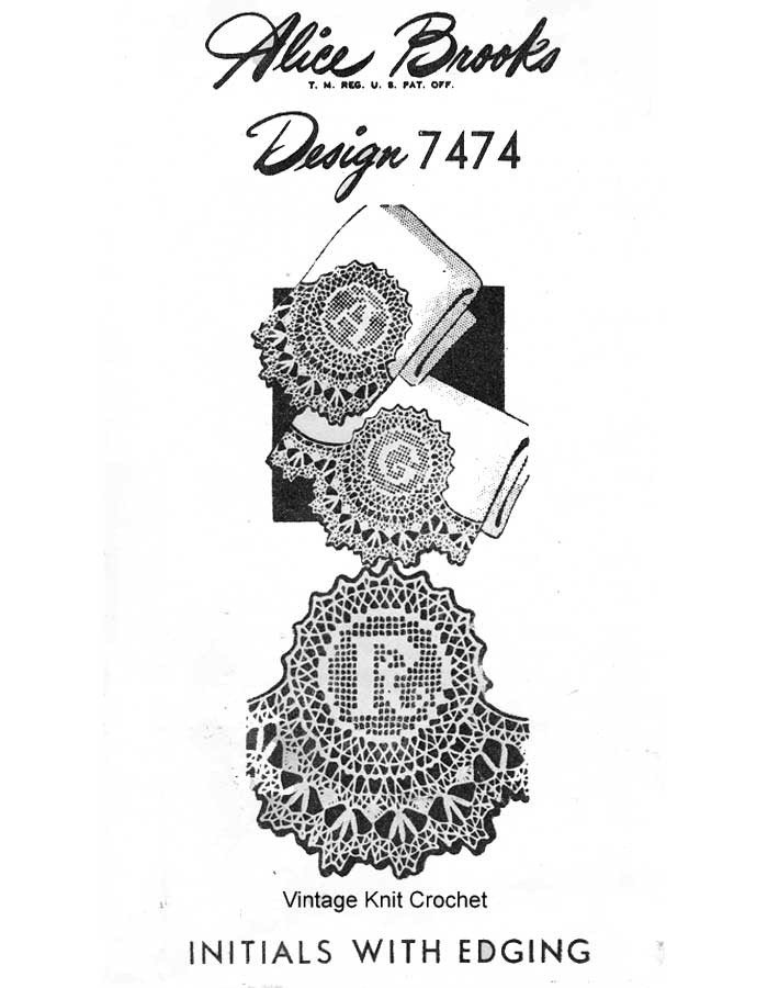 Filet Crochet Monogram, Initials with Edging Pattern, Mail Order Design ...