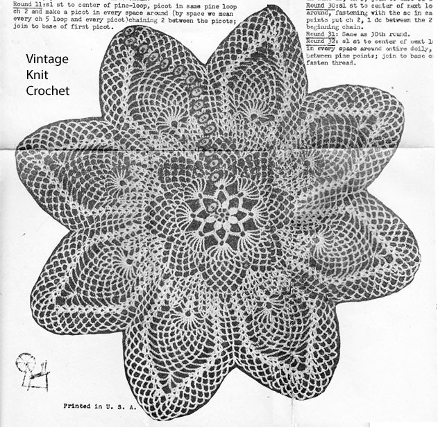 Crocheted Edgings Pattern, Pineapple Motif, Laura Wheeler 989