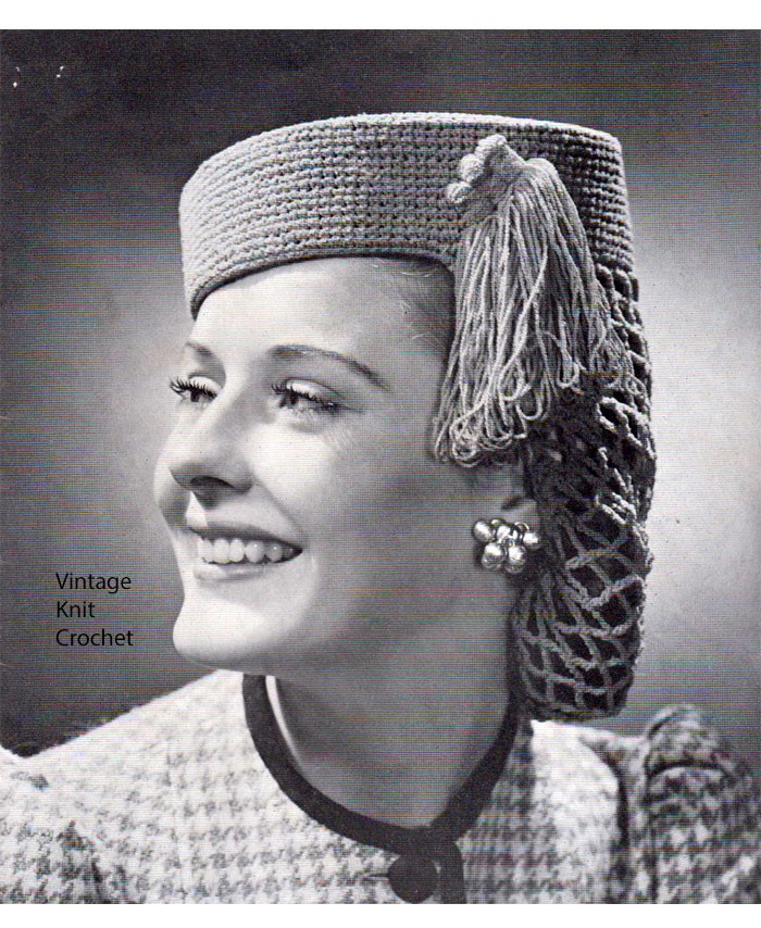 Easy Crochet Pillbox Hat Pattern with Snood