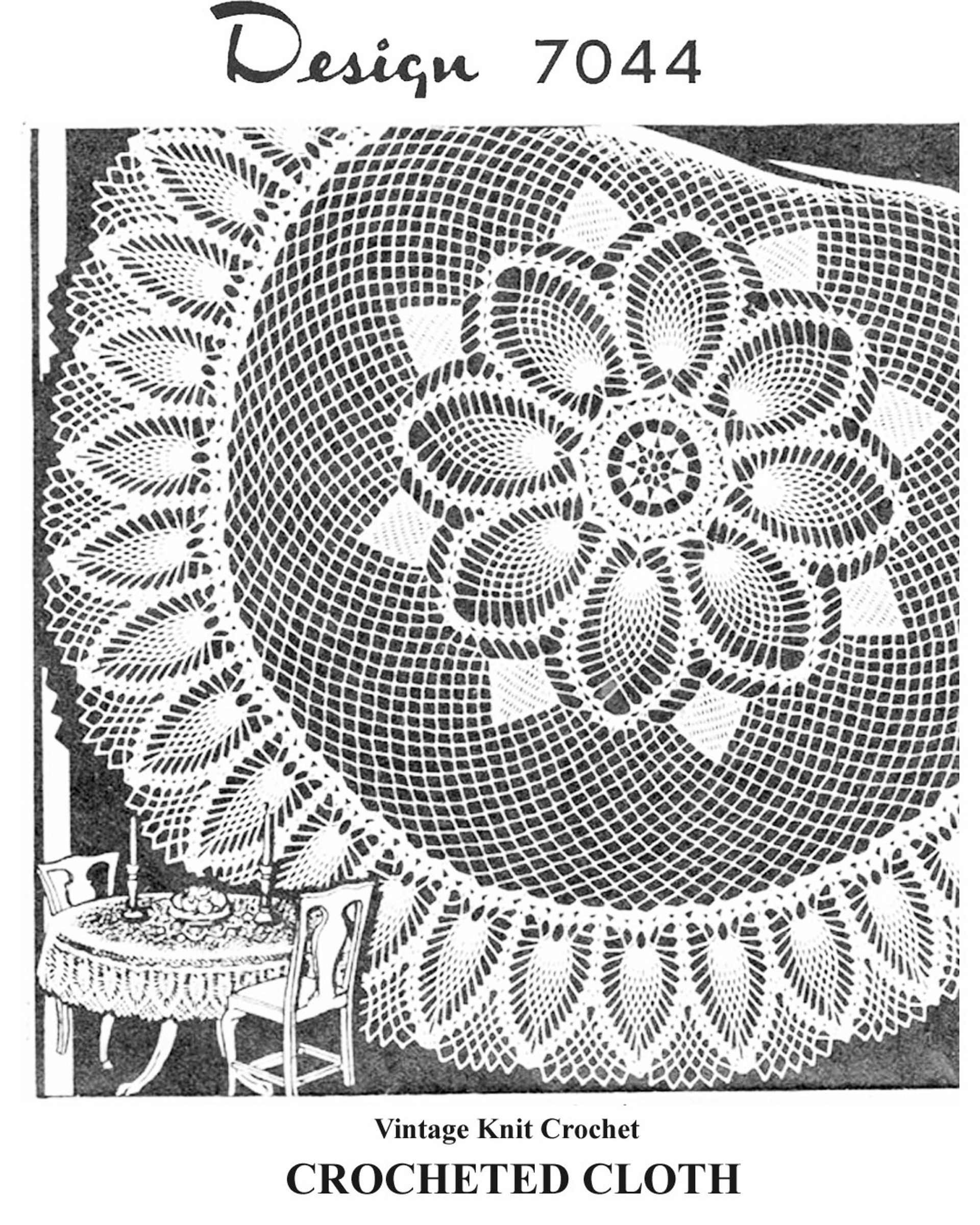 Crochet Pineapple Square Doily Pattern Mail Order 7339