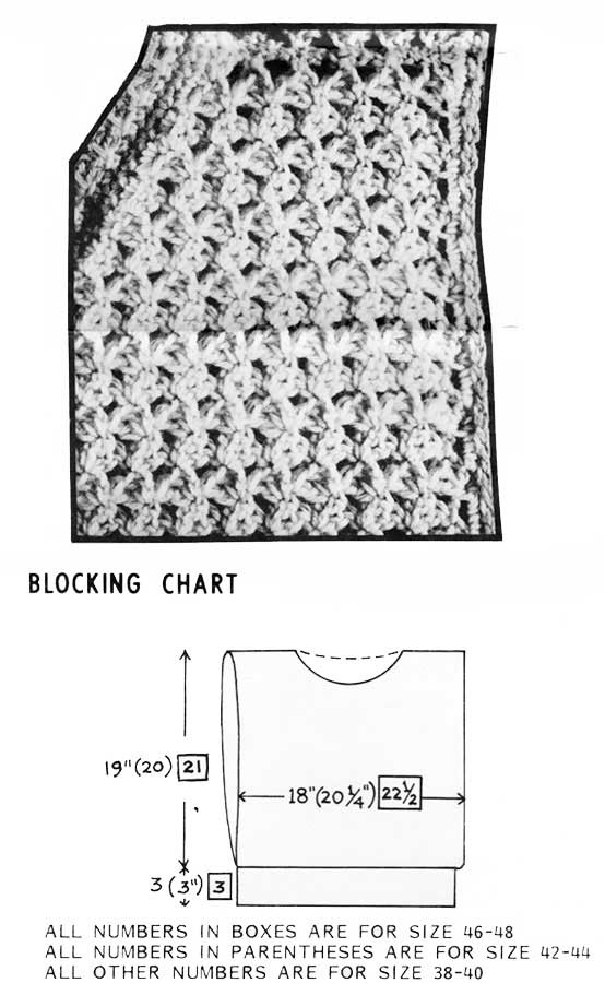 Womans Crochet Tabard Vest Pattern, Popcorn Stitch Mail Order Design 7018