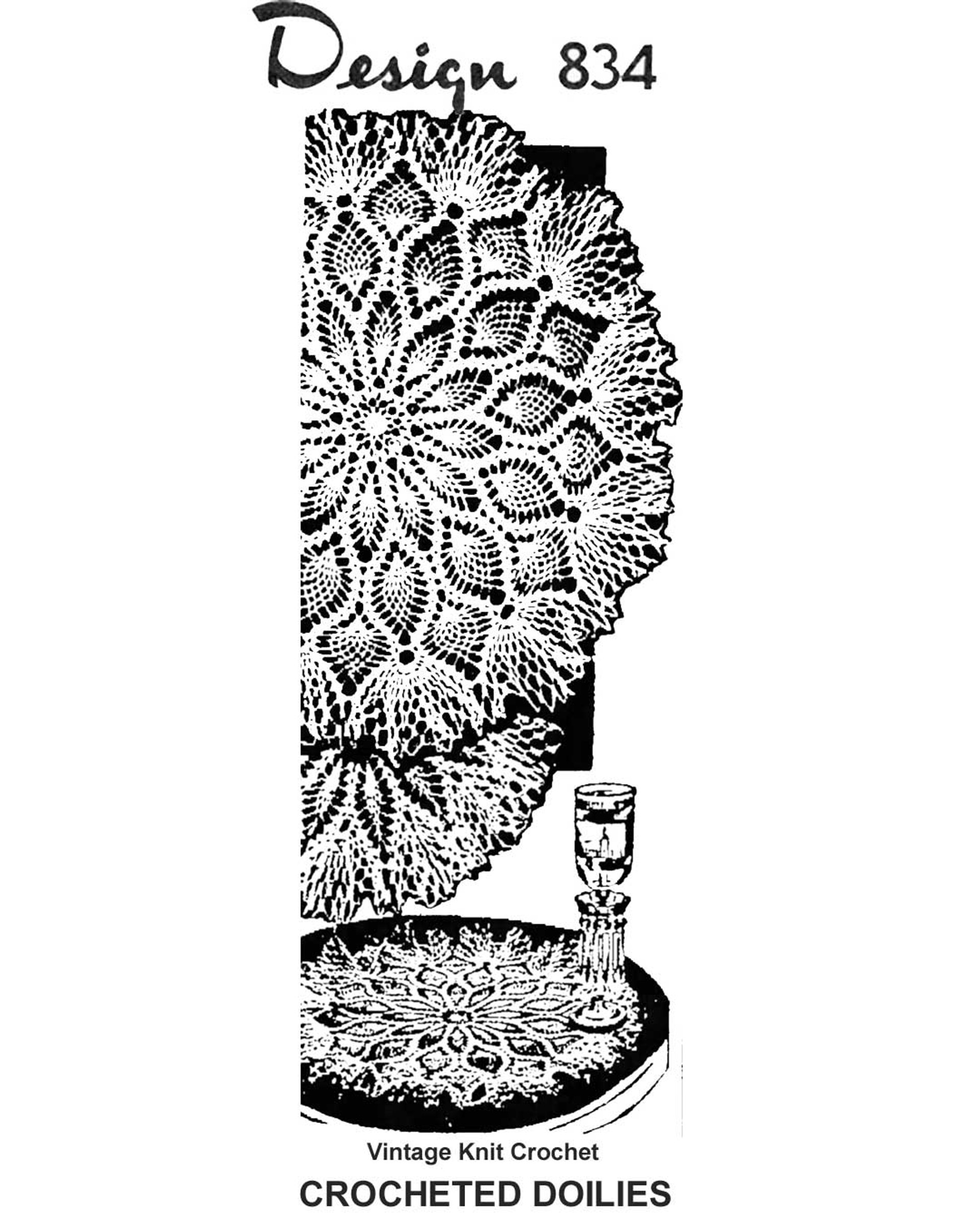 Crochet Ruffled Pineapple Doilies Pattern Large Small Laura Wheeler