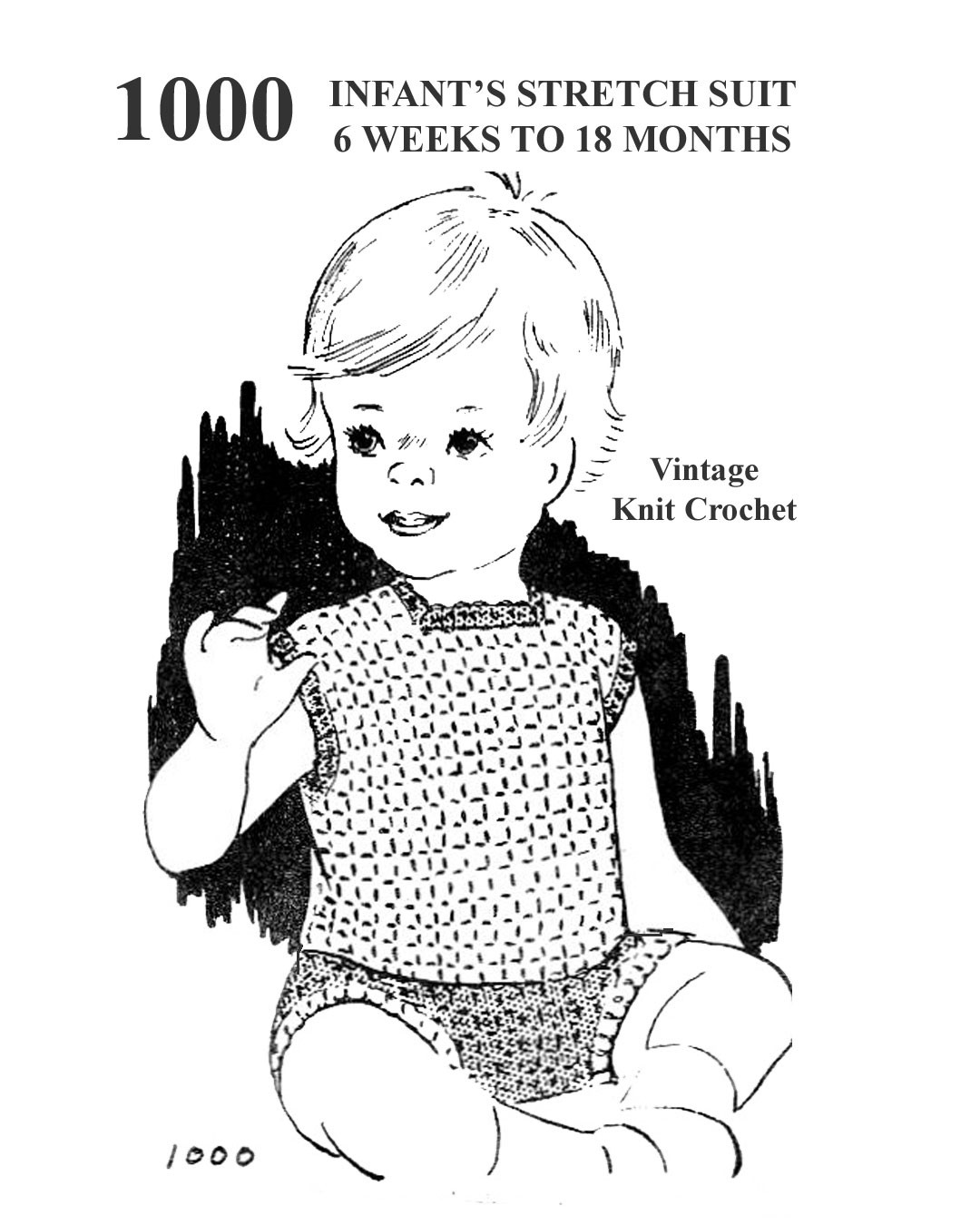 Knit Crochet Soaker Pattern for Baby, Vintage 1940s
