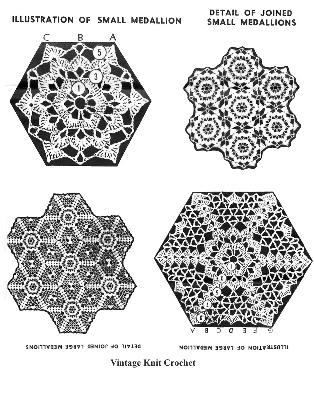 Crochet Pineapple Motif Design 1736 in two sizes