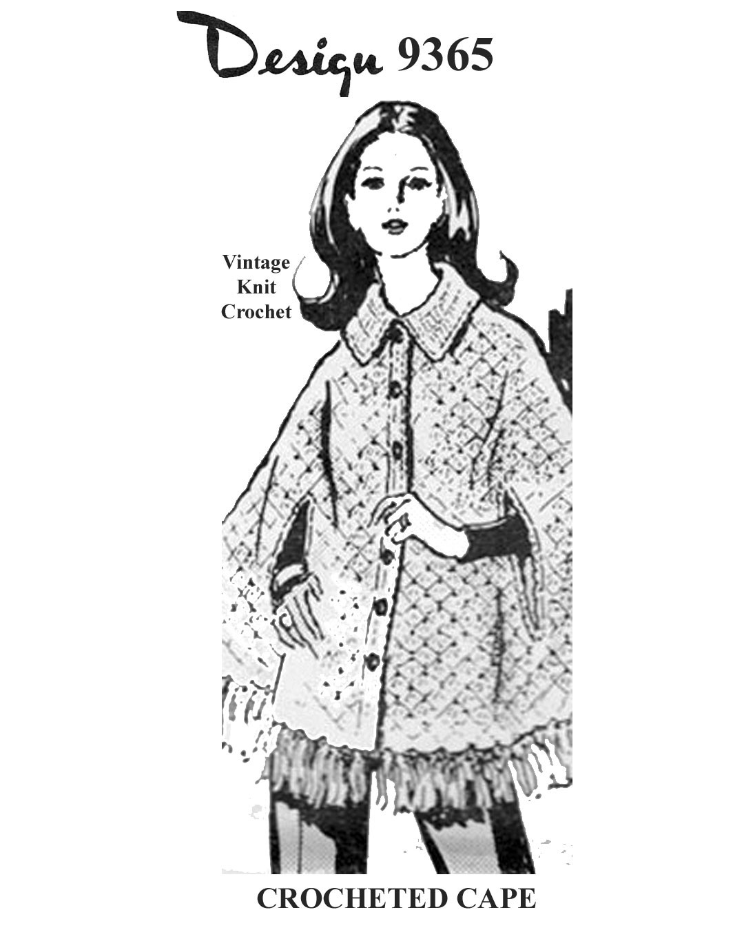 Crochet Cape Pattern, Shell Stitch, Laura Wheeler 645, Mail Order