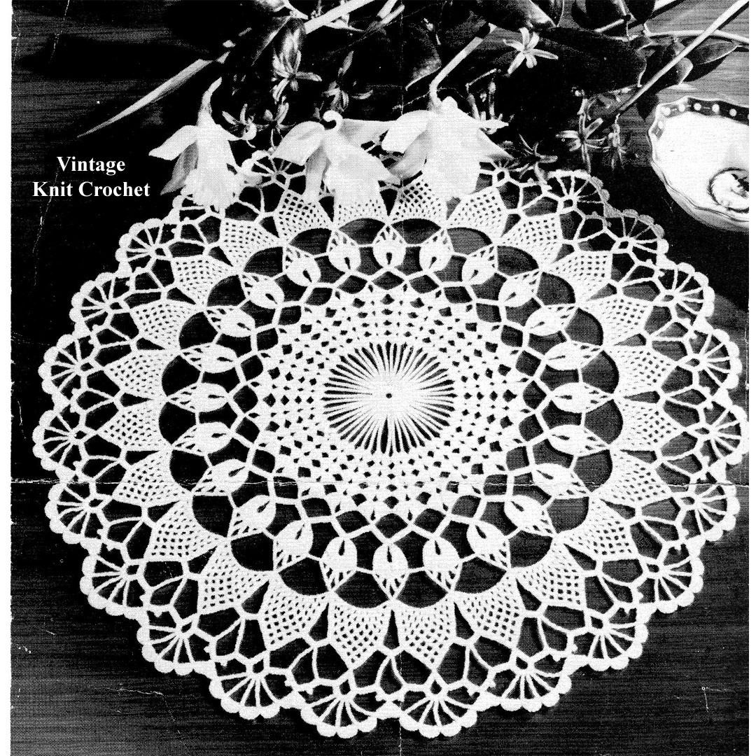 Crochet Doily Pattern, Tiara Centerpiece Measures 13-1/2 inches