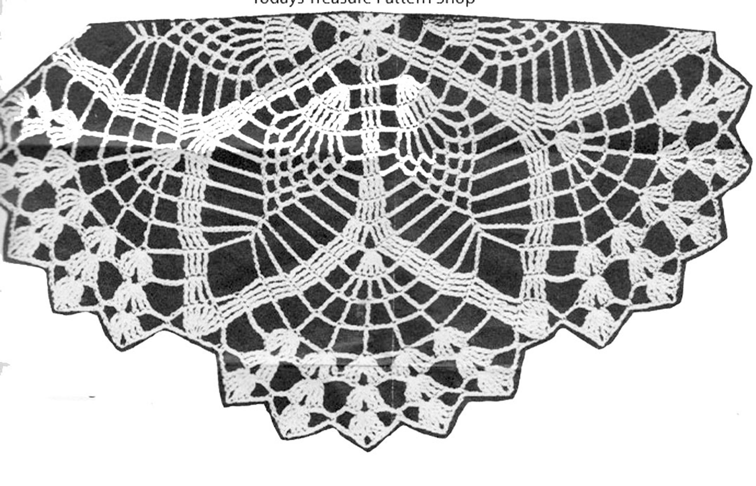 Small Pineapple Crochet Doilies Pattern Three Designs Round Oval
