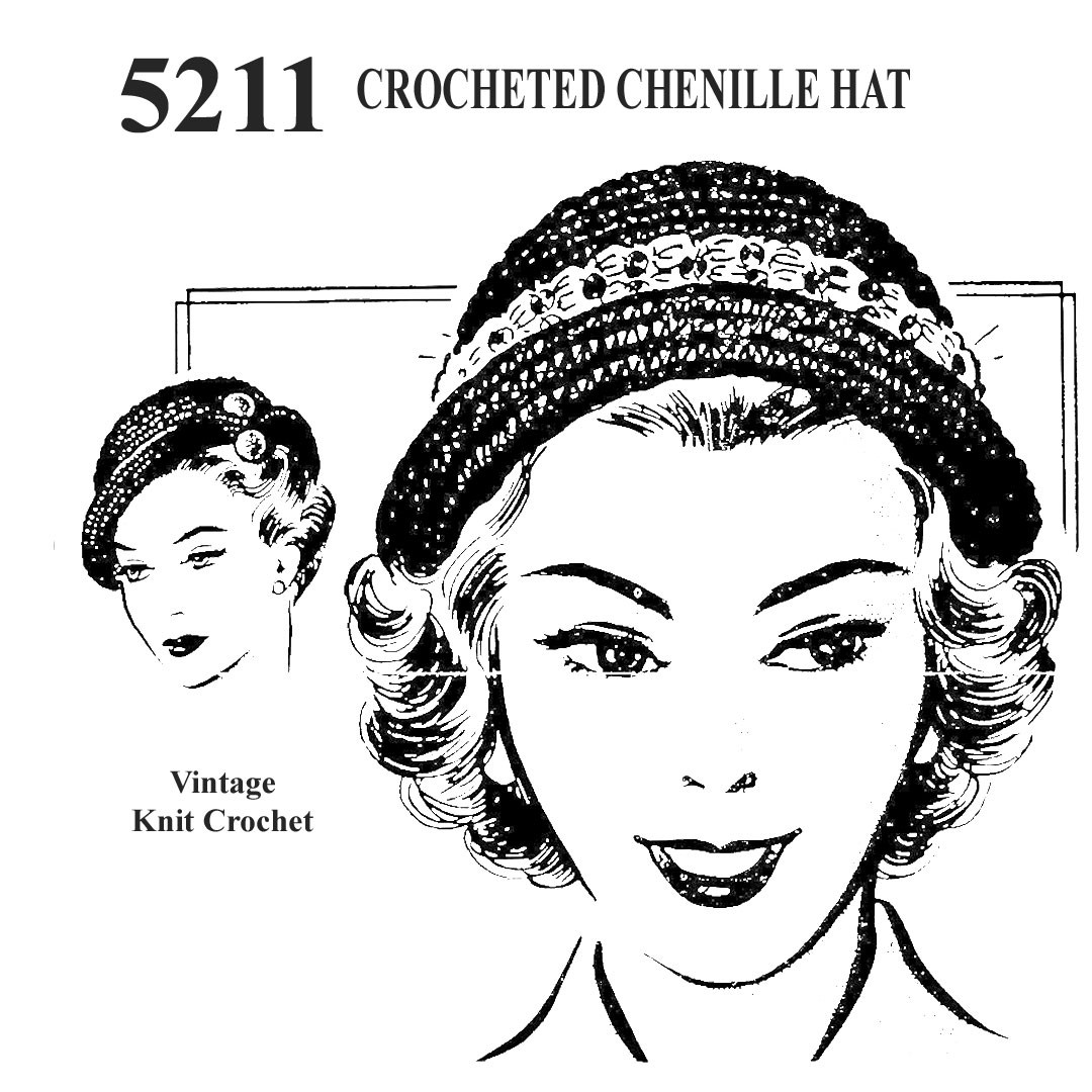 Three Crochet Hats Pattern, Peak Petal and Open Crown Mail Order No 5197