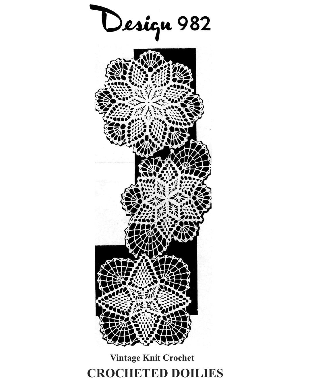 Crocheted Star Shell Pineapple Flower Doily Pattern American Weekly 3152