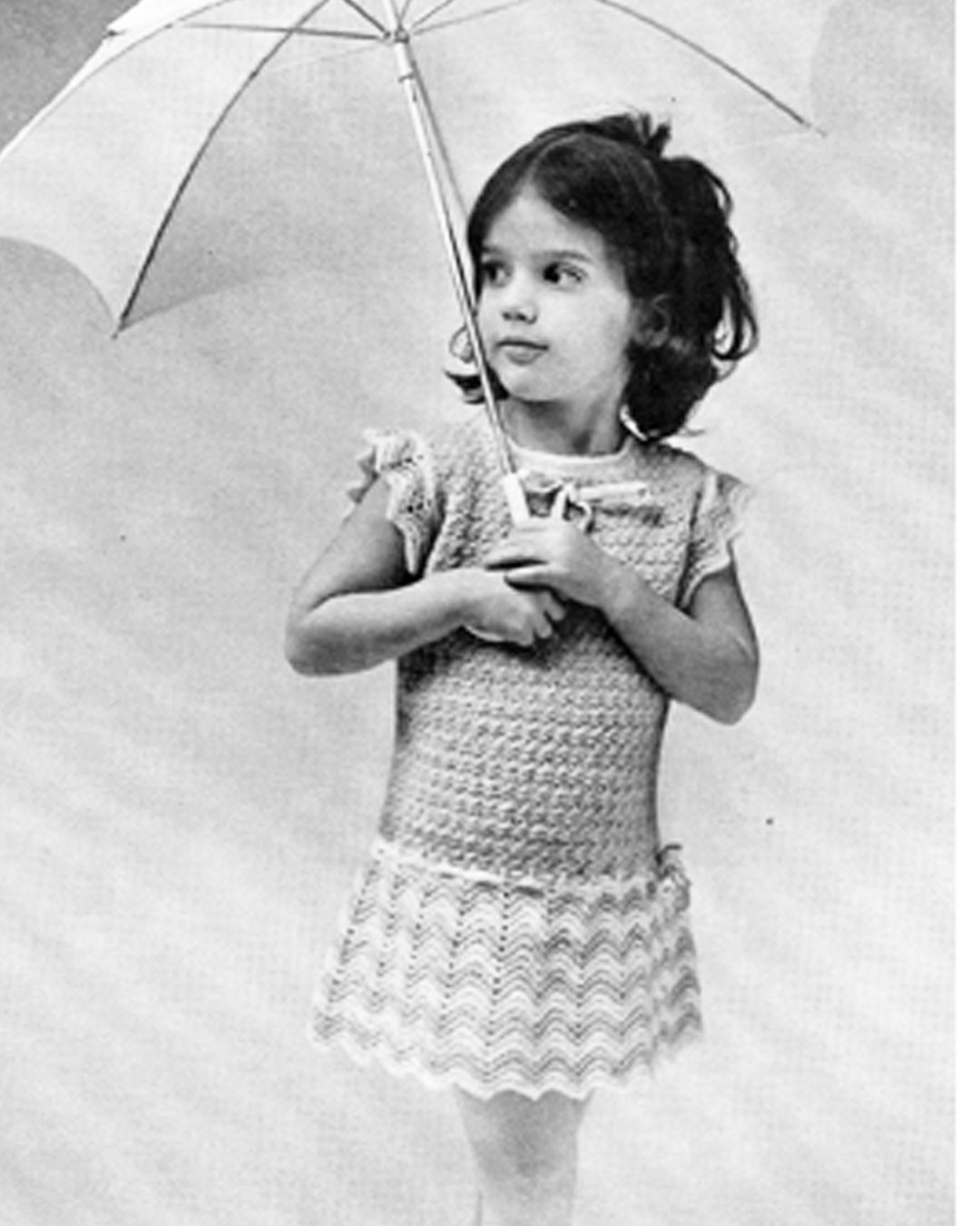 Girls Crochet Ripple Dress Pattern, Low Waisted